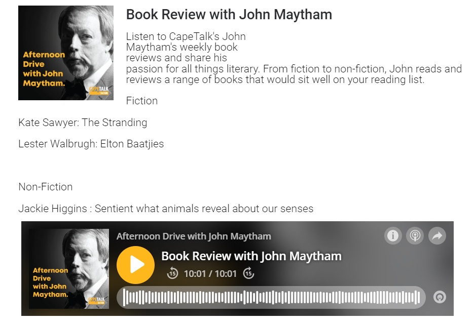 CapeTalk’s John Maytham reviews ELTON BAATJIES by Lester Walbrugh
