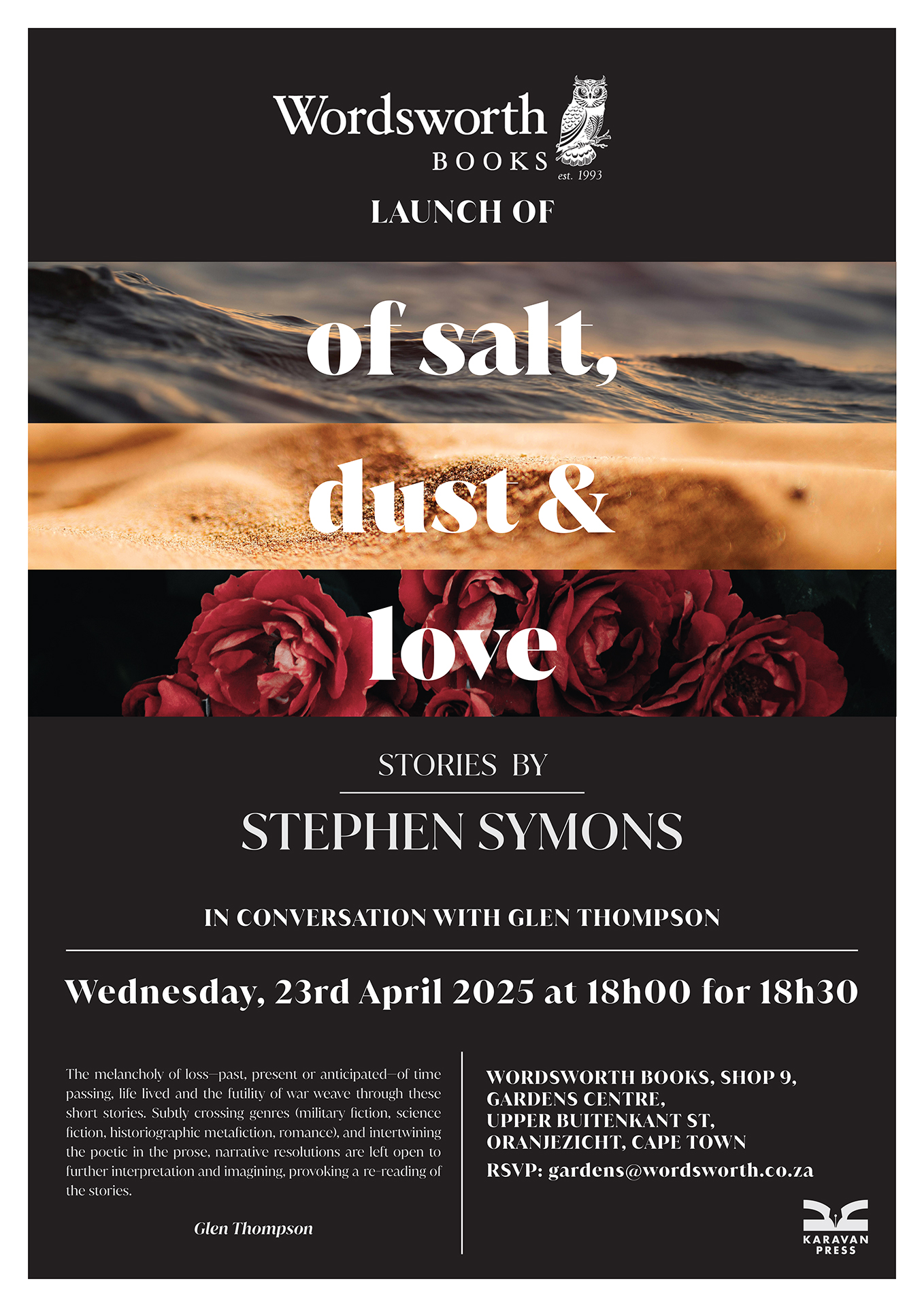 Of Salt, Dust and Love by Stephen Symons to be launched at Wordsworth ...