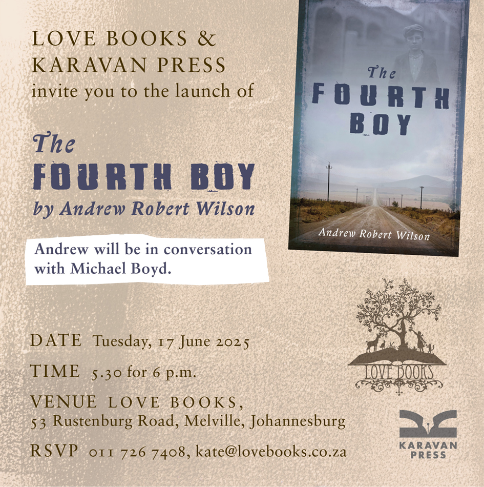 The Fourth Boy by Andrew Robert Wilson to be launched at Love Books