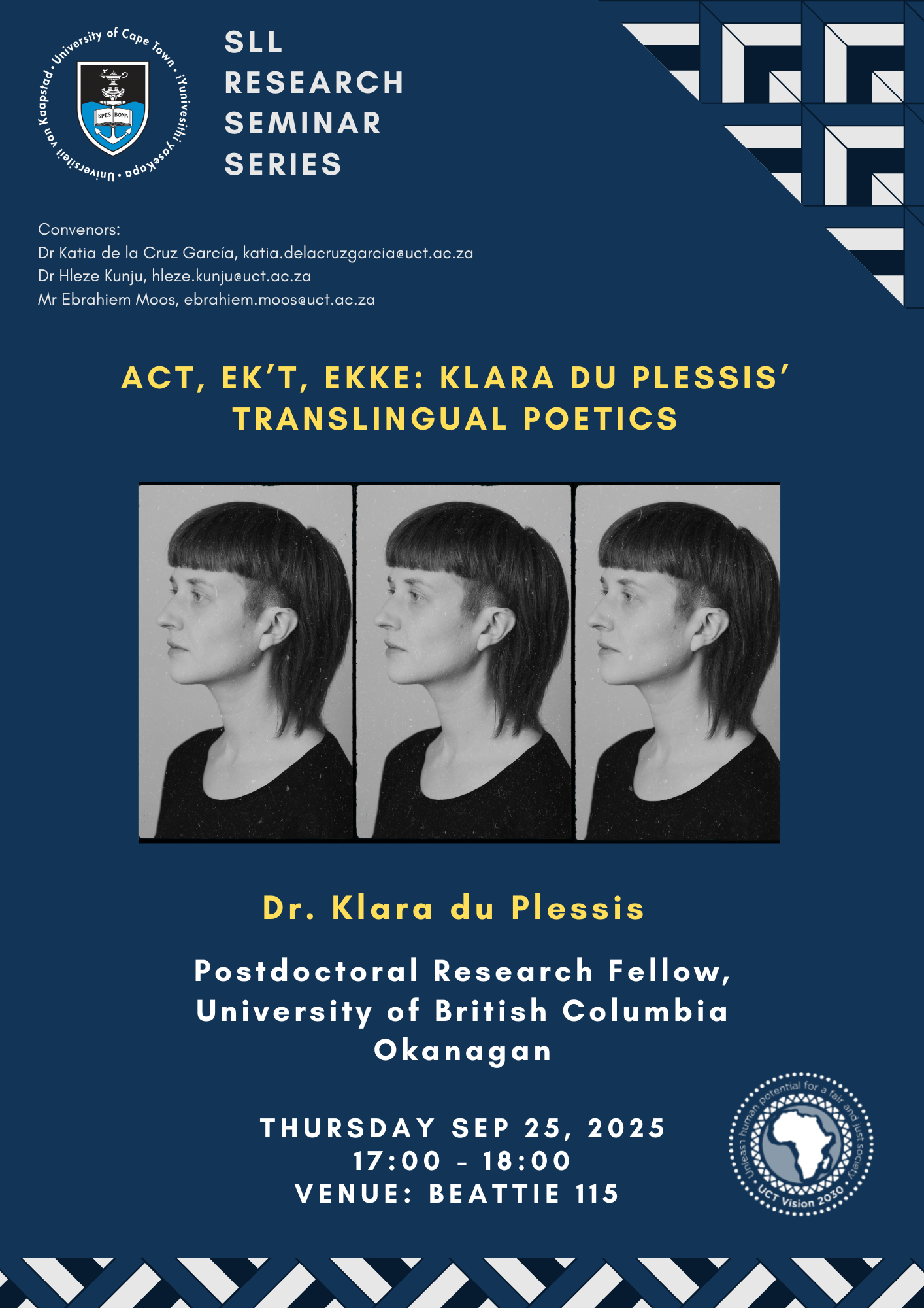 UCT SLL Research Seminar Series: Klara du Plessis