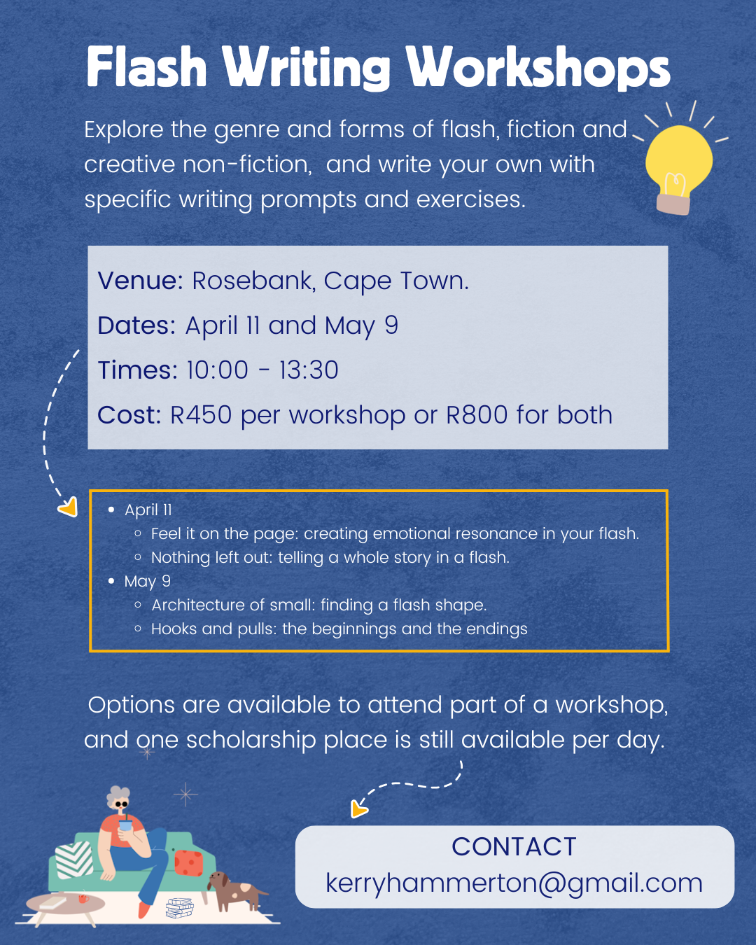 Flash writing workshops with Kerry Hammerton